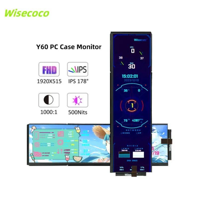 Wisecoco 14,5-дюймовый сенсорный монитор 2K Y60 Case Monitor