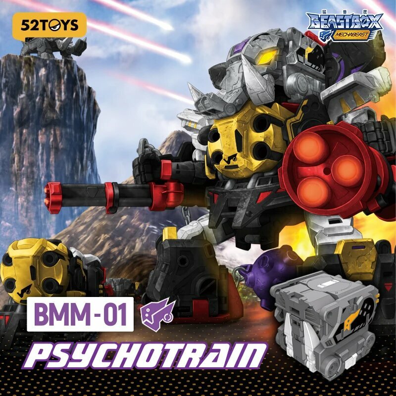52TOYS MECHABEAST BMM-01 PSYCHOTRAIN Деформирующий робот, преобразование в меха и кубе, фигурка, коллекционный подарок