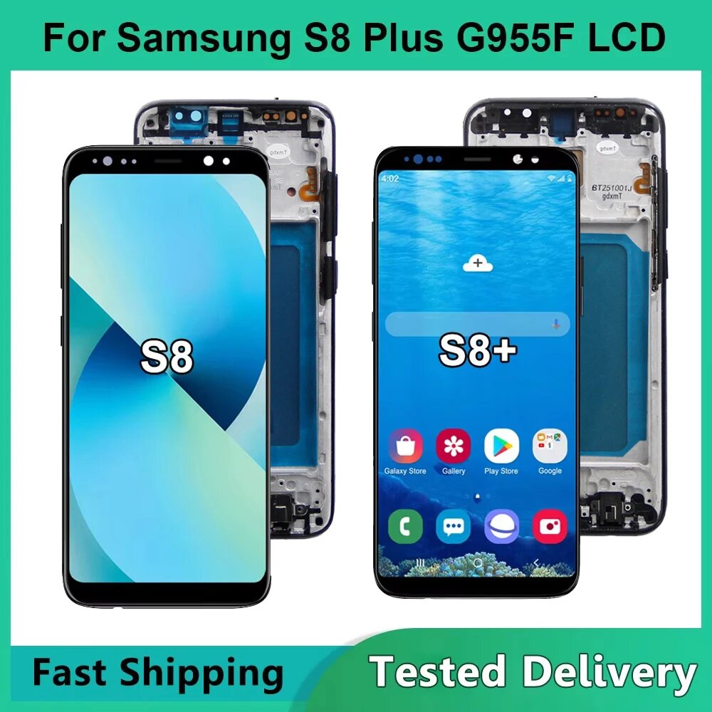 TFT S8 Plus Экран в сборе для Samsung S8 + G955F ЖК-дисплей Цифровой сенсорный экран с рамкой для Samsung S8 G950F Дисплей S8Plus Black Frame
