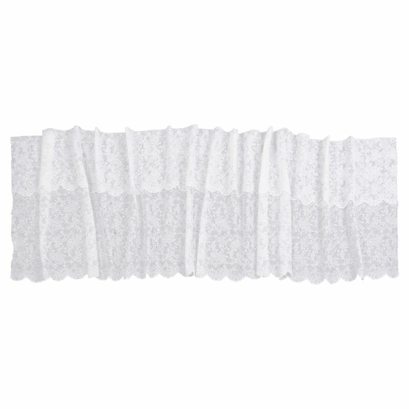 1 короткая занавеска из французского кружева с цветочным рисунком-200х45 см