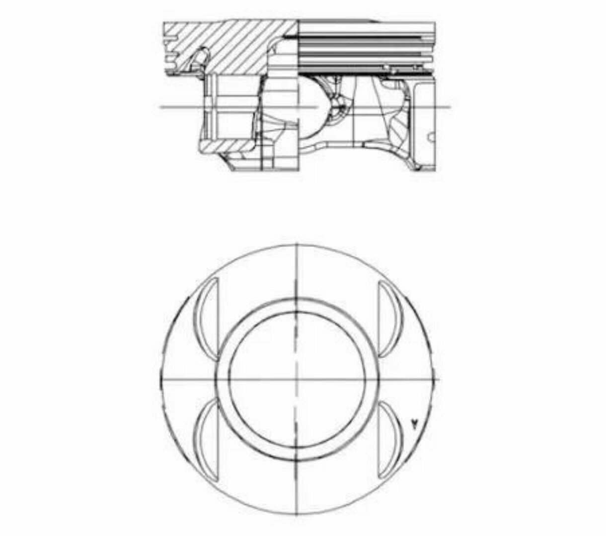 Поршень KS 40199600 dm.80.50x1.2x1.2x2.0 STD, Chevrolet Orlando J309, Cruze J300, Opel Astra, Insignia, Mokka, Zafira 1.8 05- 2H0, A18XER, A18XEL
