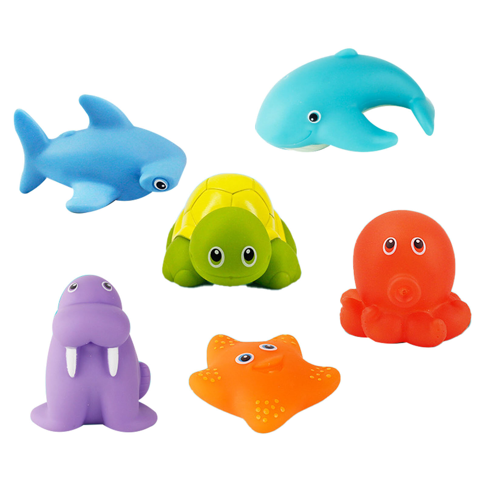 Яркая цветная игрушка для детской ванны с пищалкой BB, забавная игрушка для ванны в форме животного для дома, ванной комнаты, 6 игрушек с животными