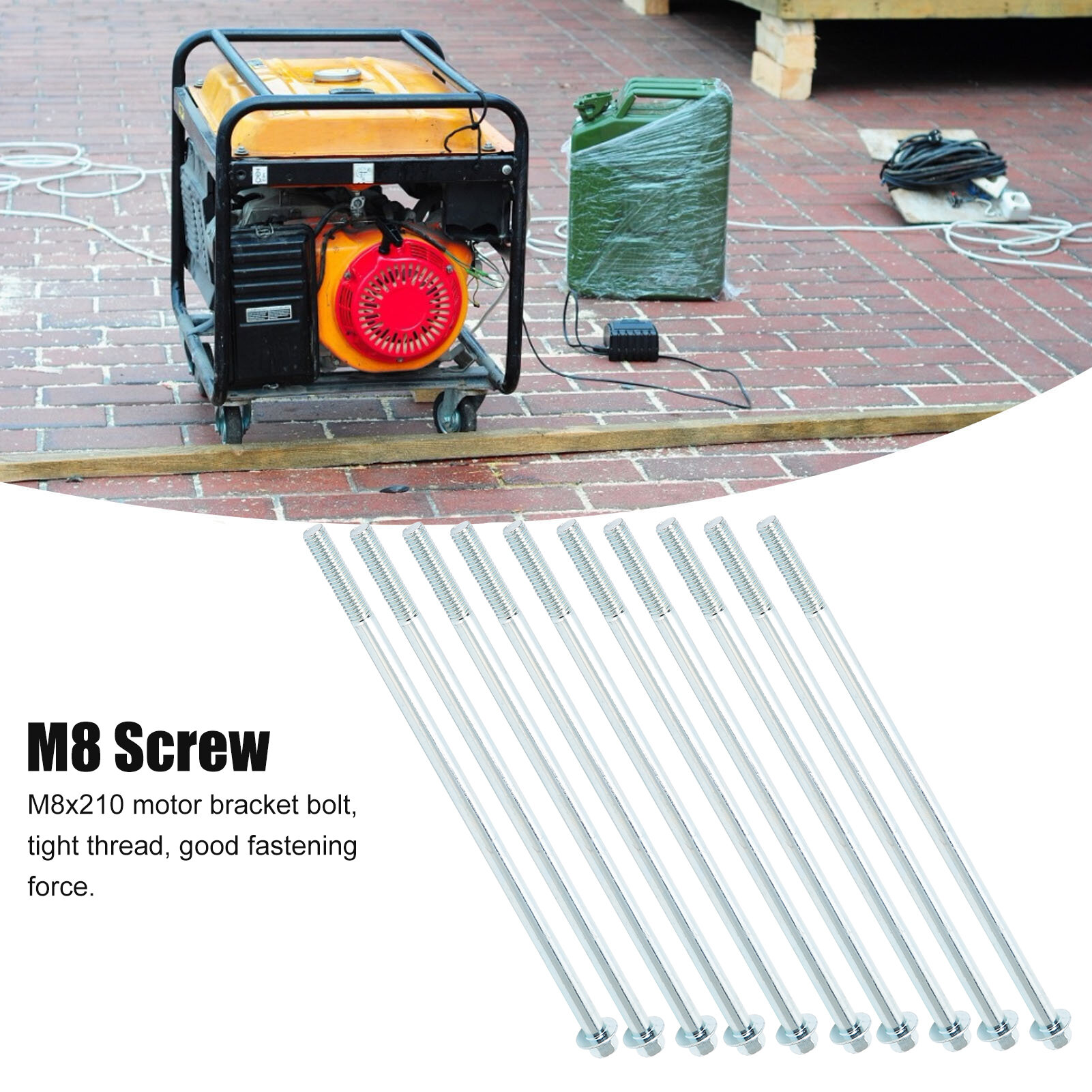 10 шт. M8x210 винт кронштейна двигателя бензиновый шестигранный фланец длинные болты крепежный аксессуар