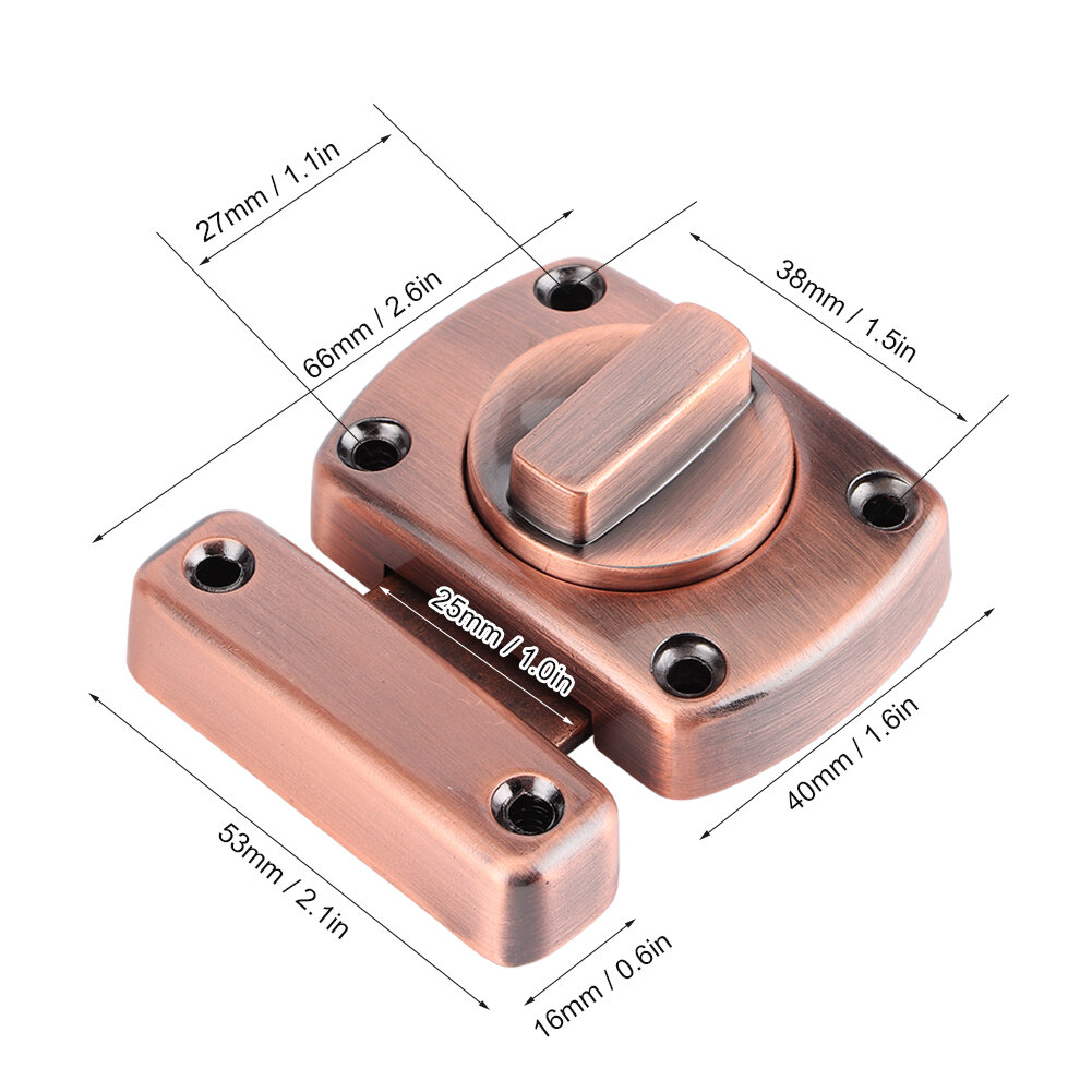 Замок для раздвижной двери из цинкового сплава, защелка, пряжка для шкафа, аксессуар для шкафа, замок, размер L, красная бронза