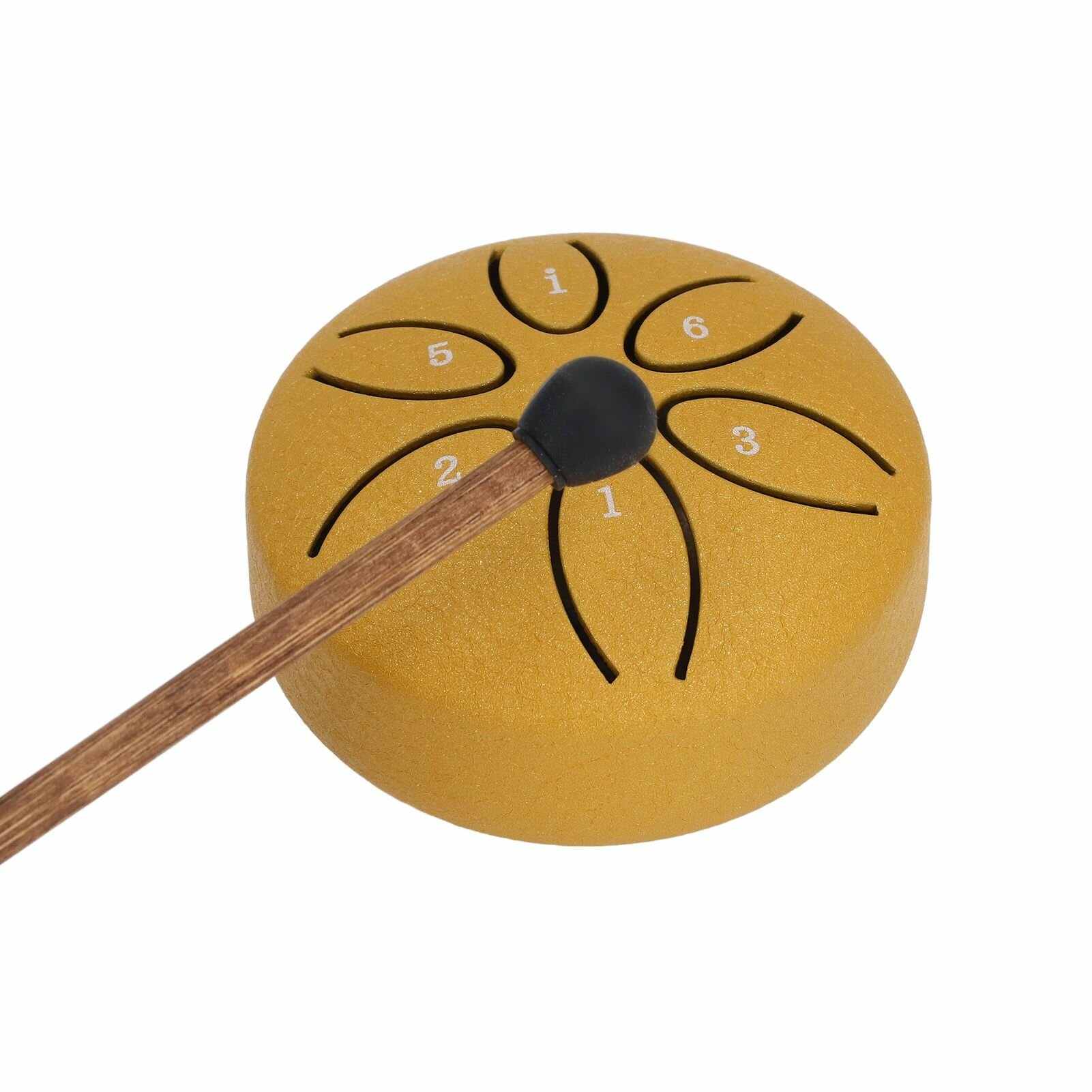 Тонг-барабан 3 дюйма 6 тонов из стали с 1 палочкой для ударных мини-хенпан барабан для музыкального инструмента золотистого цвета