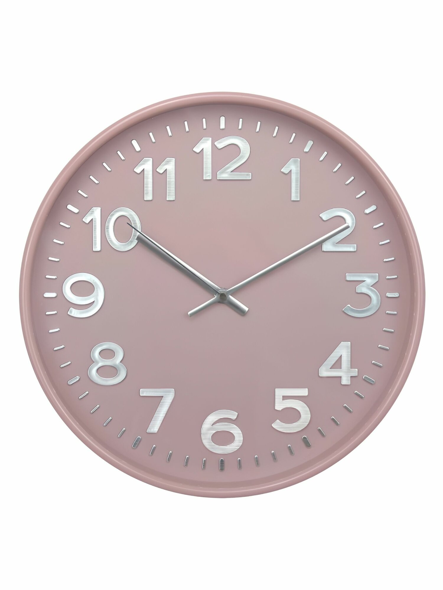 Часы настенные Troykatime, Арт. 78773784, Круг d30,5 см, Кварцевый механизм, Плавный ход, Розовый