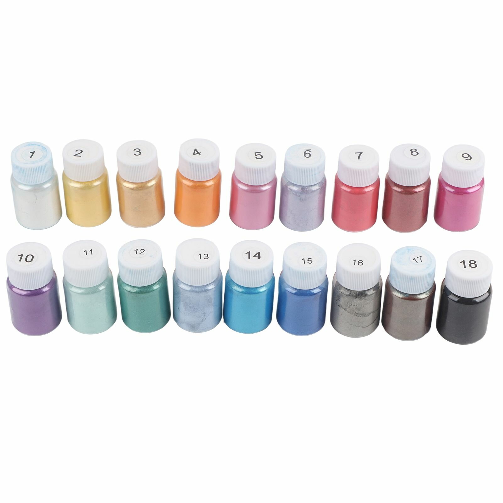 Металлический порошок пигмента 18 цветов безопасный, безвредный мика порошок металлический пигмент для создания украшений и ремесел