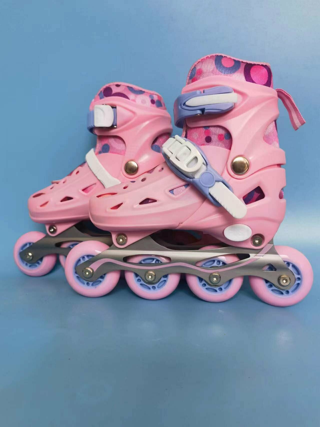 Роликовые коньки "Коньки нового стиля", детские, для начинающих, полный комплект, розовые