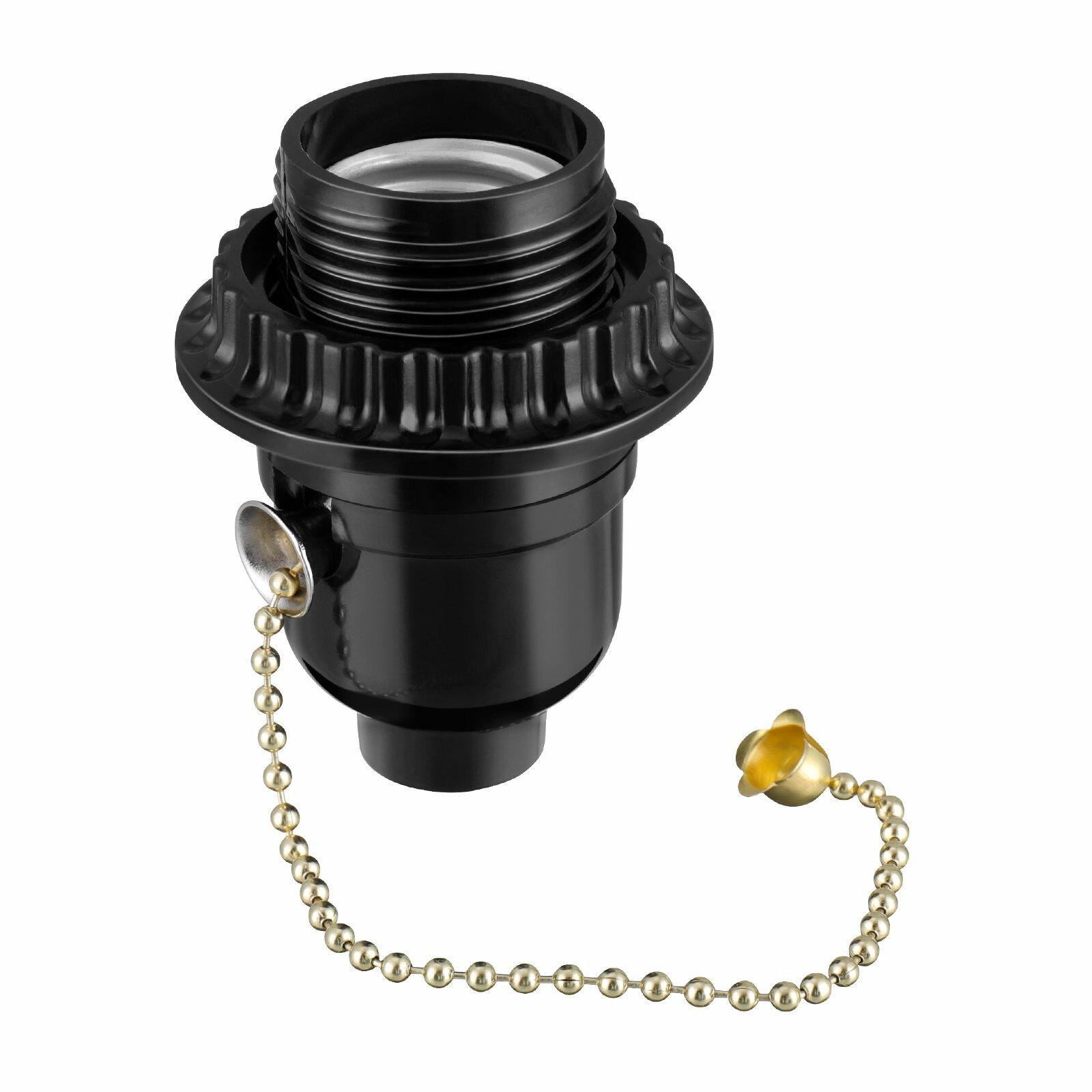 Держатель Ламп E27 Пластиковый С Резьбой Для Абажура Комплект 2 Штуки Черного Цвета