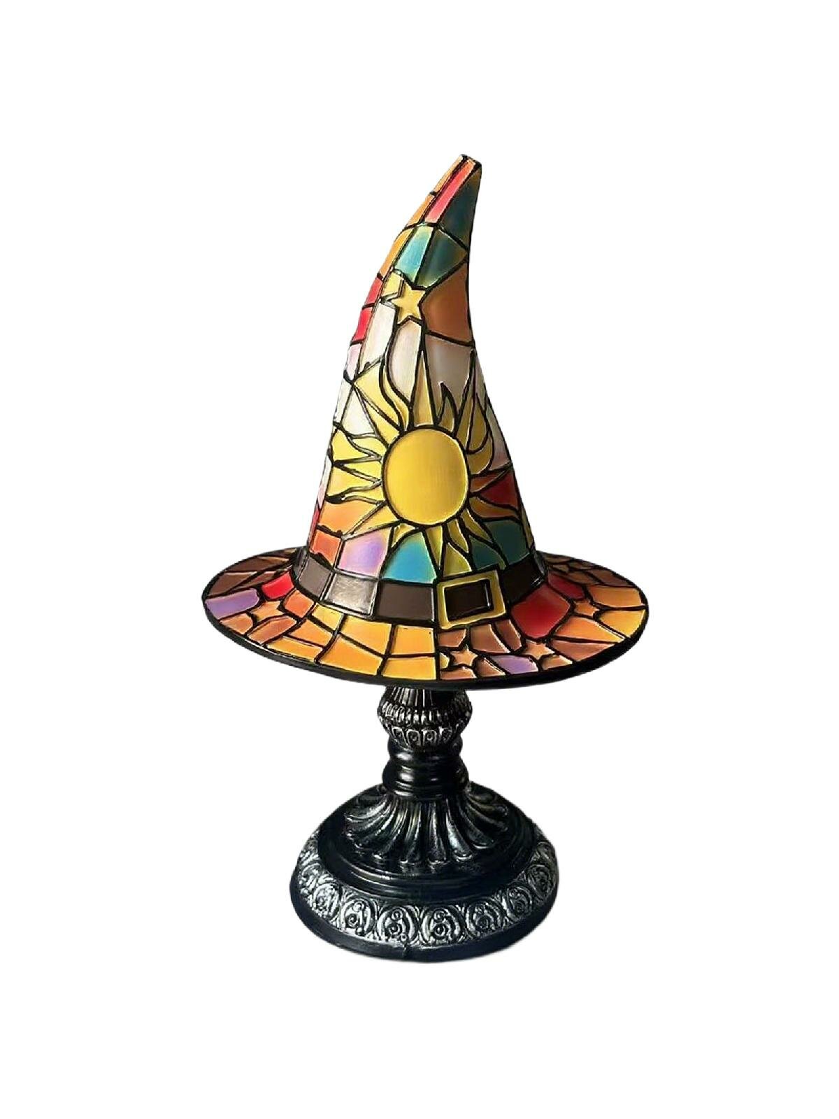 Тема Колдовства Шляпа Из Смолы Лампа Ретро Готический Стиль Хэллоуин Окружающее Освещение