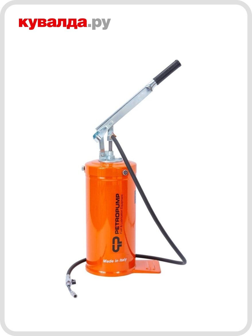 Нагнетатель смазки Petropump PP210012 ручной емкостью 12 кг, 150 бар, эконом версия