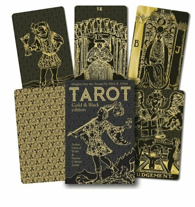 Карты Таро "Tarot Black and Gold Edition" Lo Scarabeo / Подарочный набор Таро Золото на Черном