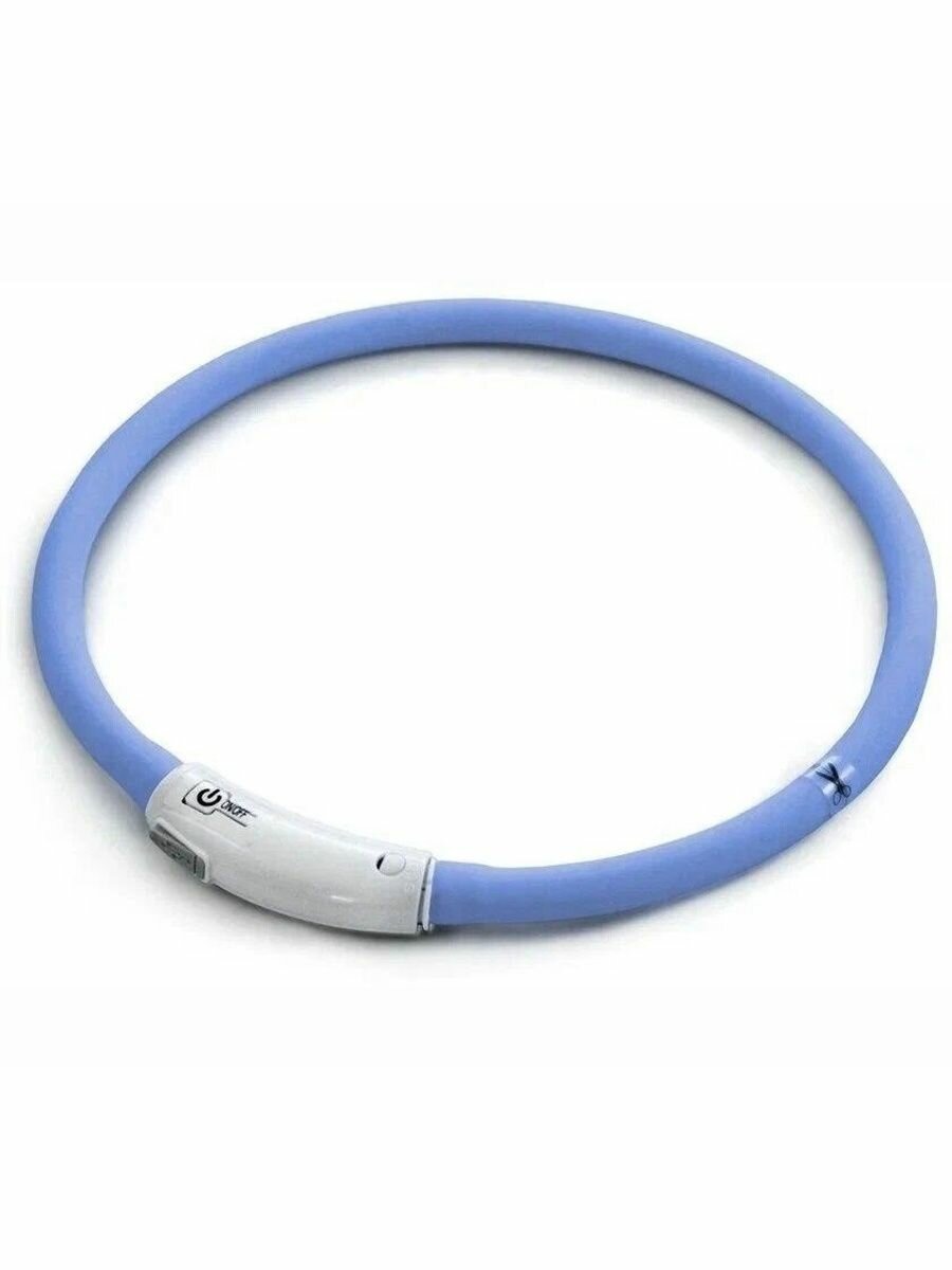 Ошейник светодиодный Triol "Шнурок", размер S, синий, 10х500 мм