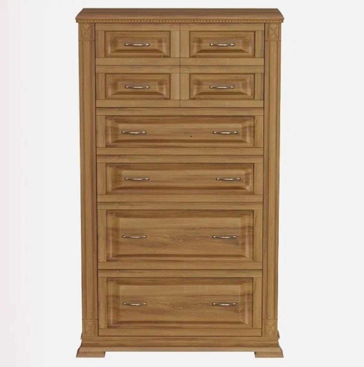 Комод для хранения вещей из массива сосны ммк-древ Верди 222, 90x40x150 клас. орех 2