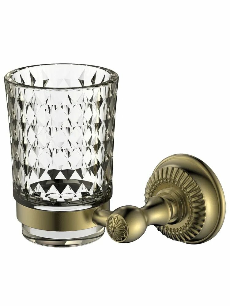 Настенный стакан для ванной Diadonna D8106Q для зубных щеток, стеклянный
