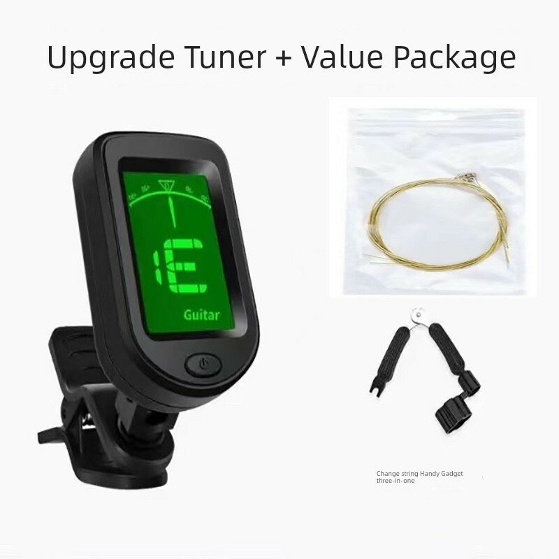 Тюнер для гитары, подходит для фолк-акустической гитары, электрогитары, укулеле, универсальный зажим, простой тюнер для