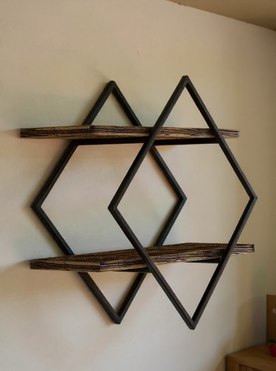 Полка Настенная ромб в стиле loft 45*16*42см 1шт