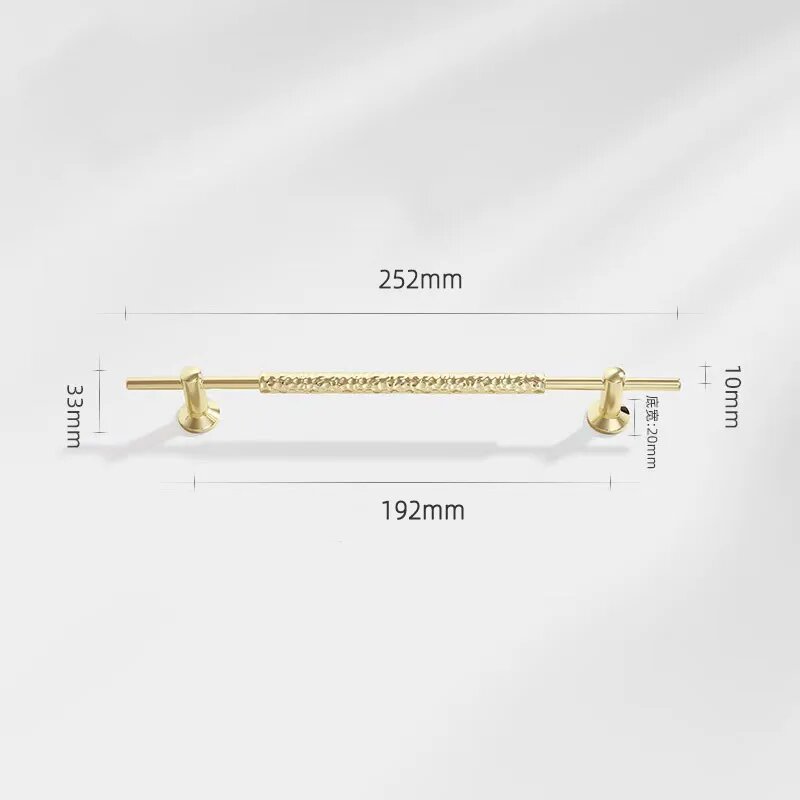 Ручки для шкафов Tbayce, кованые, матовое серебро shiny gold 252mm