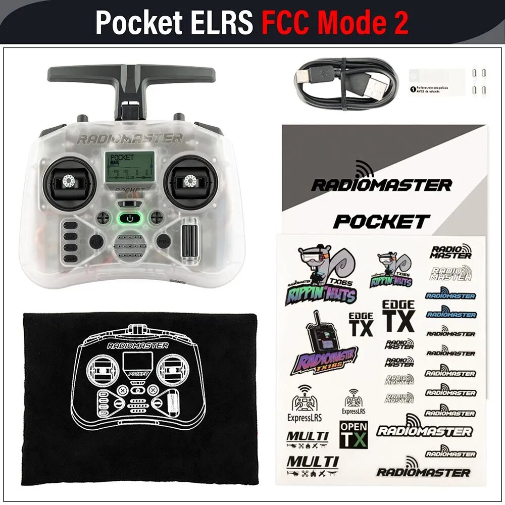 Пульт Radiomaster Pocket, Джойстики Hall, ELRS, Портативный, с Чехлом