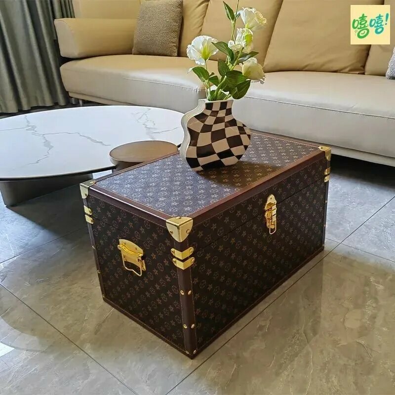 Кофр для хранения вещей, 46 см х 30 см х 30 см, Деревянный сундук в винтажном стиле