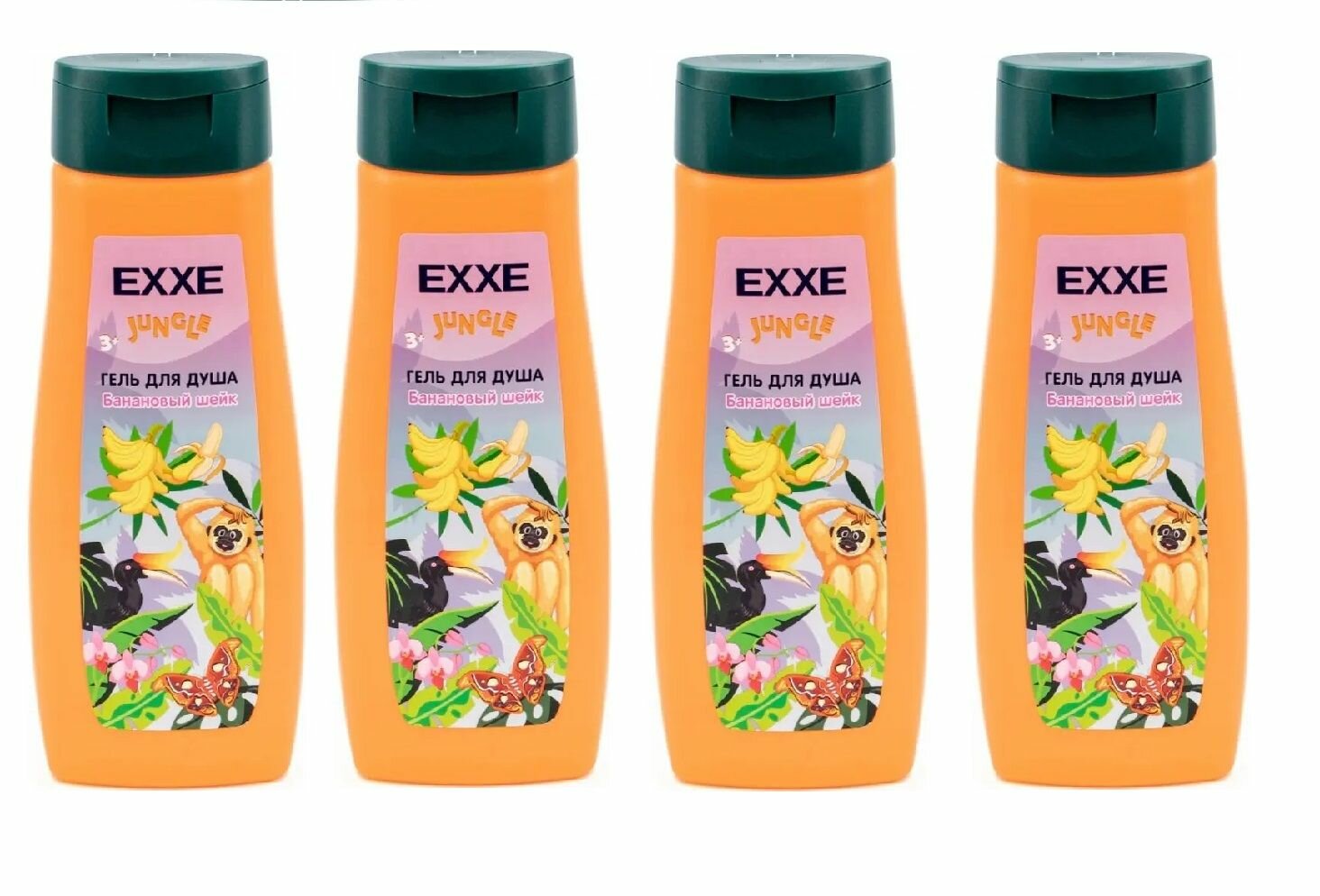 EXXE Гель для душа детский банановый шейк 400 мл, 4 шт.