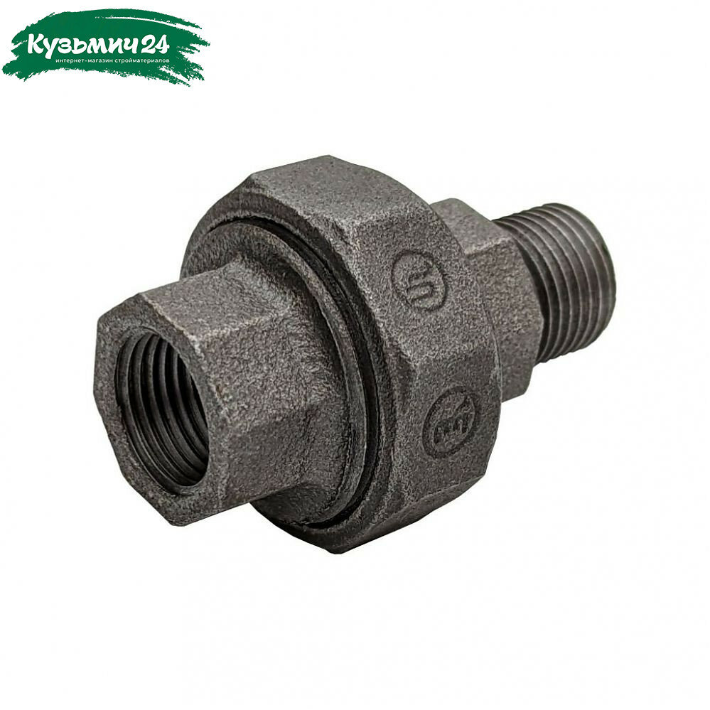 Американка прямая Fittex Plus 1" ВР-НР, DN25 PN16 с накидной гайкой, чугун