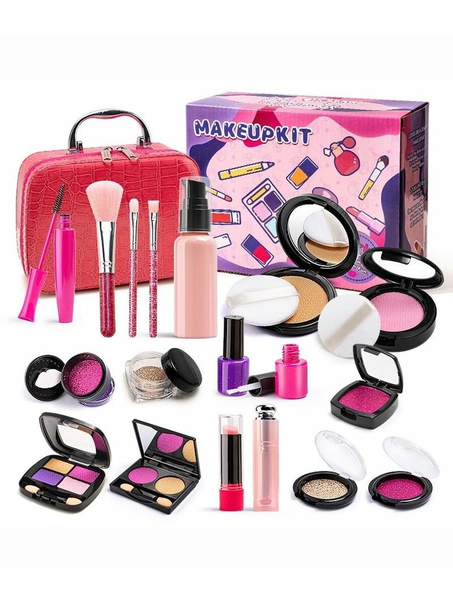 Набор косметики декоративной детской (муляжи) для девочки, 21 предмет