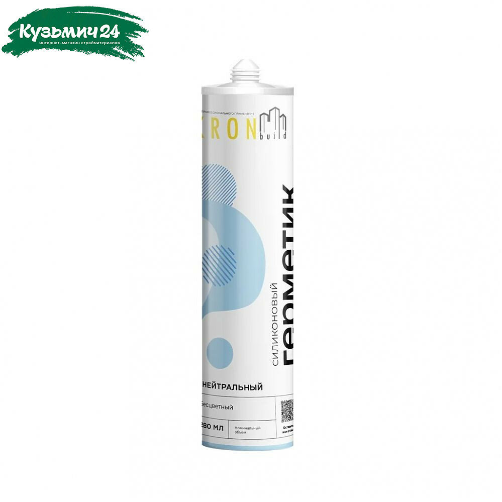 Герметик силиконовый Kronbuild, нейтральный, для внутренних и наружных работ, прозрачный, 1 шт.