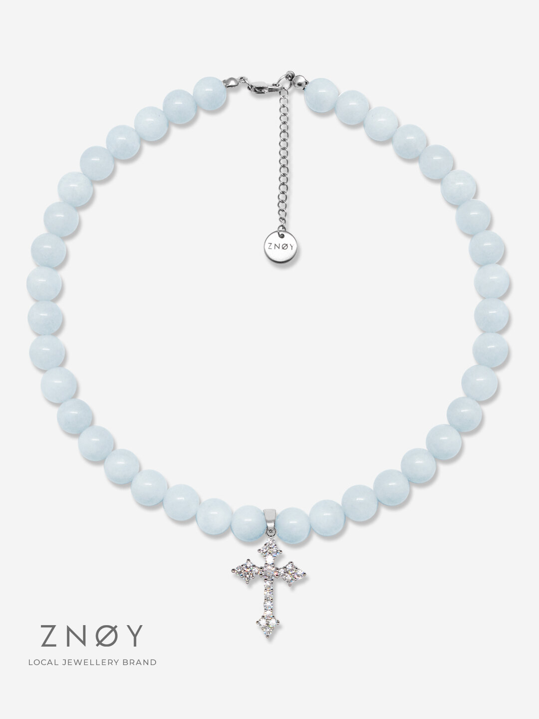 Чокер, аквамарин, кристалл