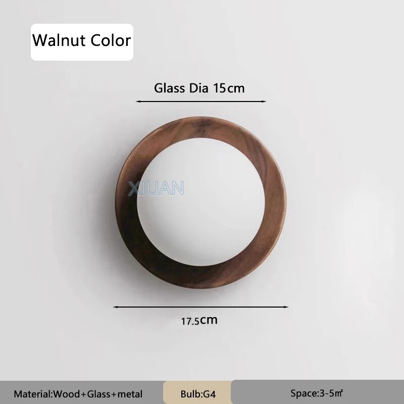 Настенные светильники XIUAN ваби-саби цвет ореха 3 Color Temperature, Walnut Color