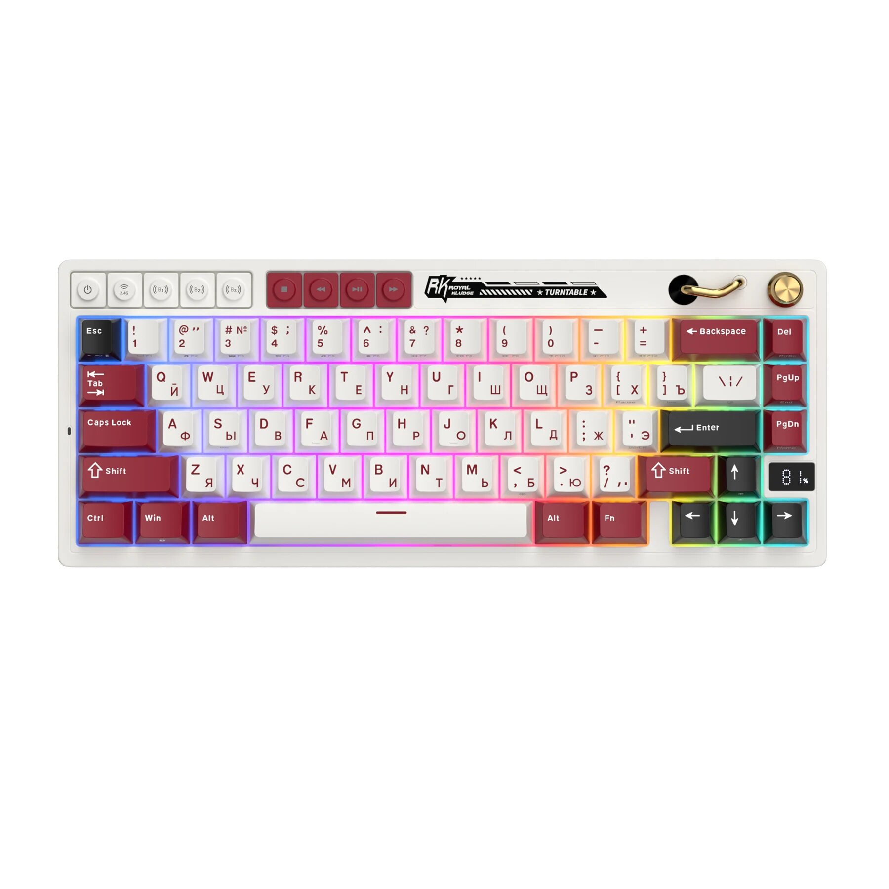 Беспроводная Механическая Клавиатура RK Royal Kludge M65 RGB, Трехрежимная, 66 Клавиш, PBT