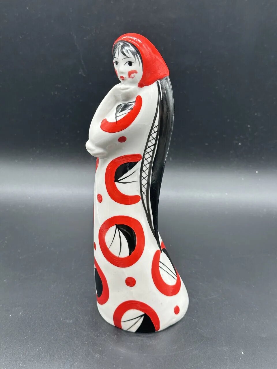 Статуэтка Аленький Цветочек Гжель Фарфор винтажная Авторская Редкая 1950 годы