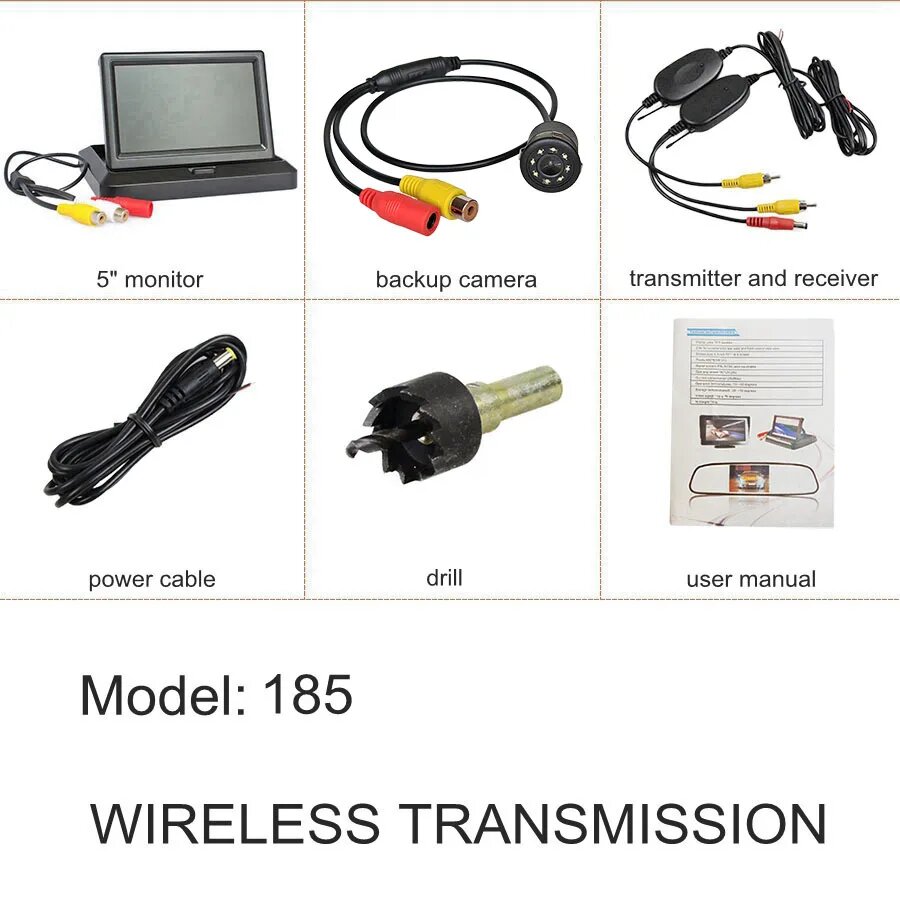 SMALUCK Беспроводной 5-дюймовый складной монитор заднего вида Автомобильный монитор Водонепроницаемая автомобильная камера заднего вида Парковочный комплект camera and monitor