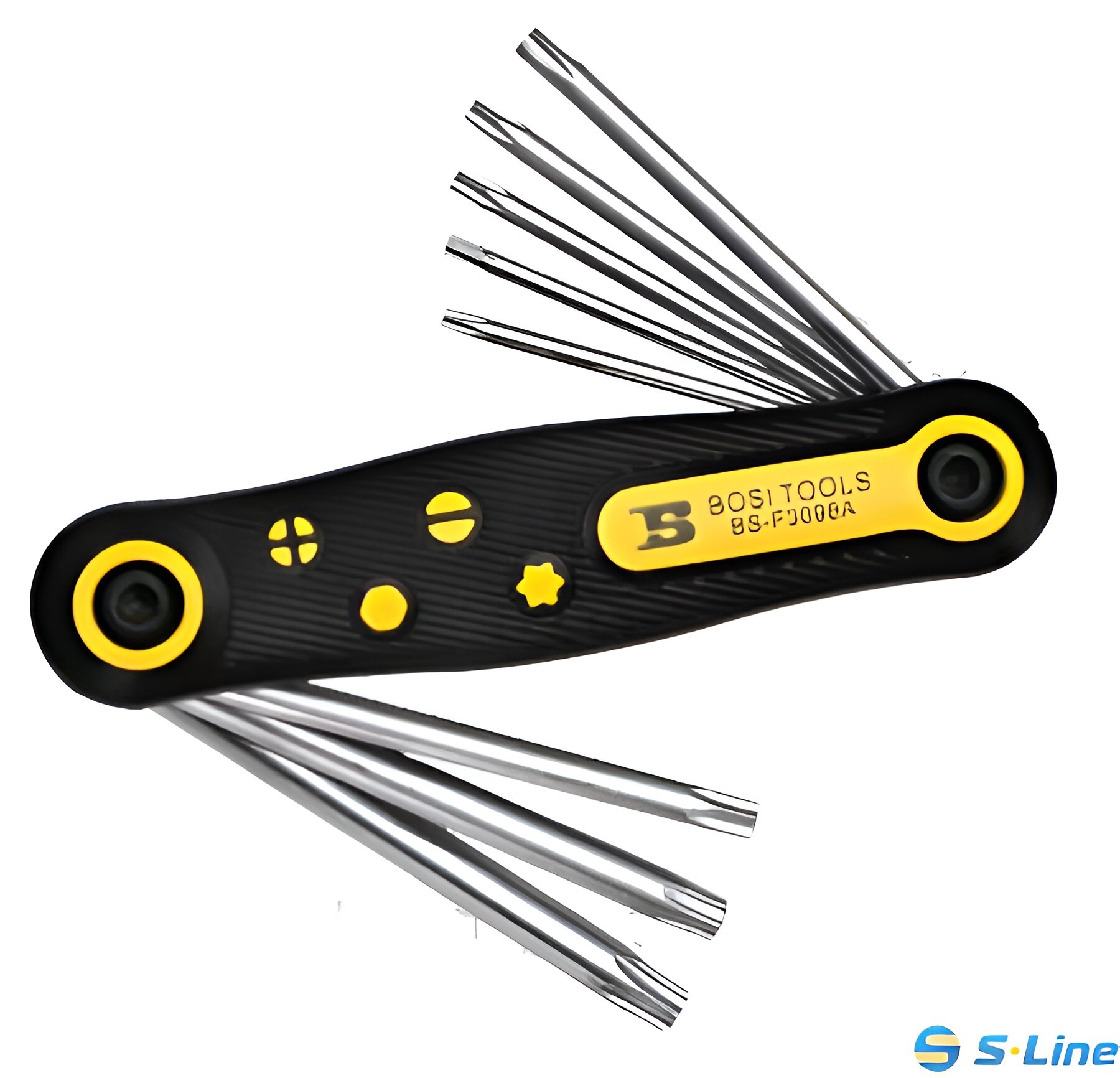 Набор ключей складной BOSI TORX звездочка, BS420981(8шт) T9 - T40