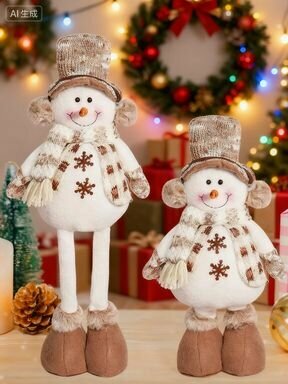 Фигурка новогодняя, Рождественский снеговик, выдвижной, 50x20cm