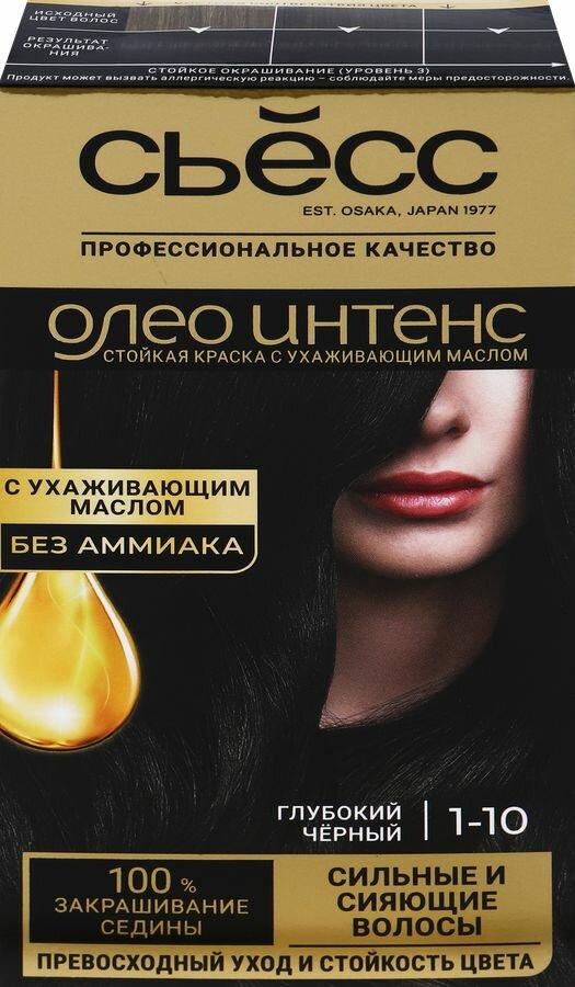 Краска д/волос сьёсс Oleo Глубокий чёрный 1-10 115мл