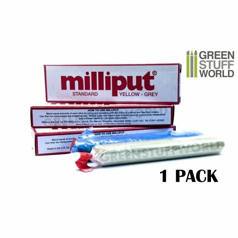 Массляж Milliput, эпоксидный пластилин для моделирования, набор в 1 упаковку