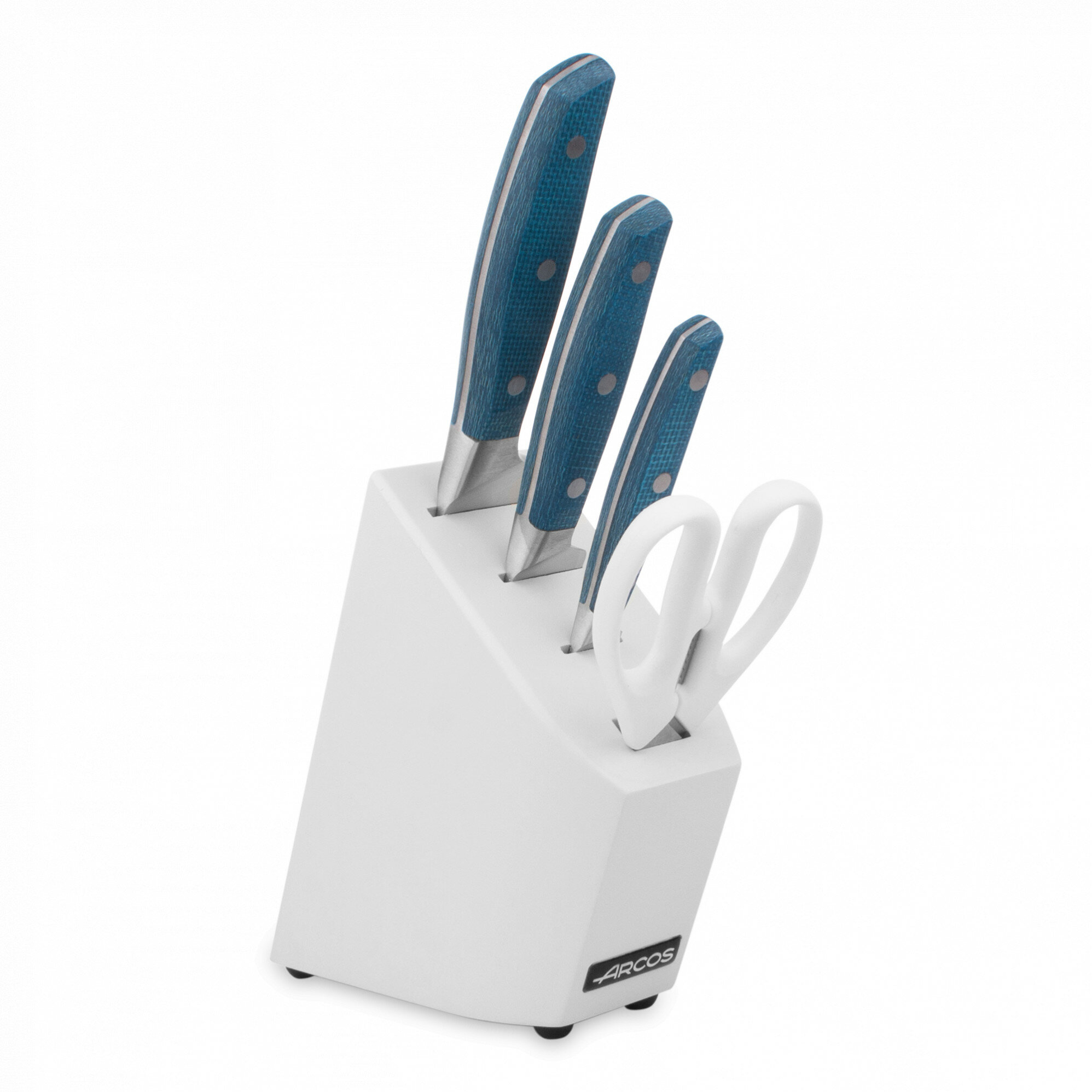 Набор кухонных ножей 3 шт.+ ножницы, в белой деревянной подставке 194000 Brooklyn