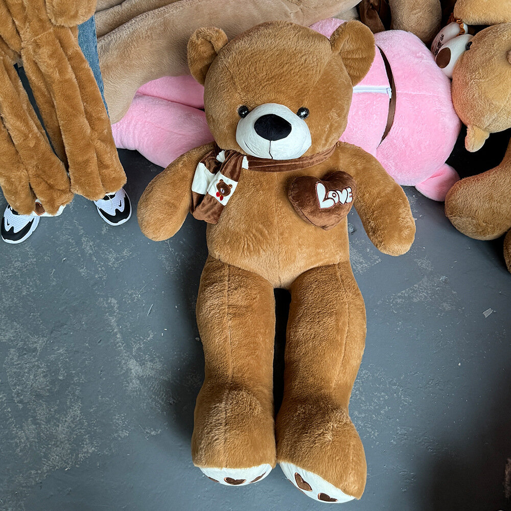 Трансграничный горячий шарф, любовь, шелк плюшевого мишки, теплая плюшевая игрушка для пары, ракушка из шкуры медведя, оптовый подарок готовой продукции