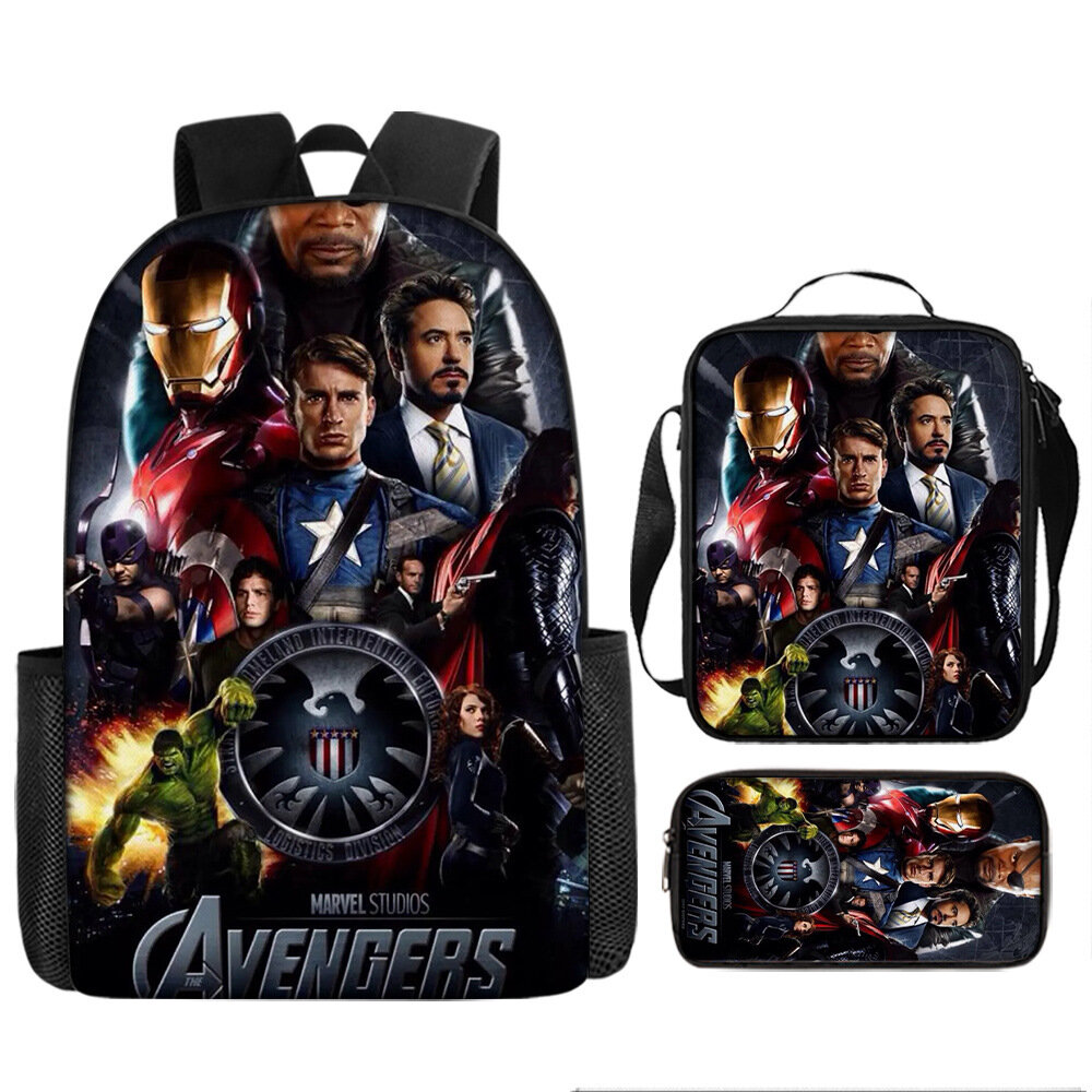 Трансграничный бестселлер: рюкзак «Мстители», набор школьных сумок из трех предметов для учащихся начальной и средней школы, рюкзак с цифровой 3D-раскраской