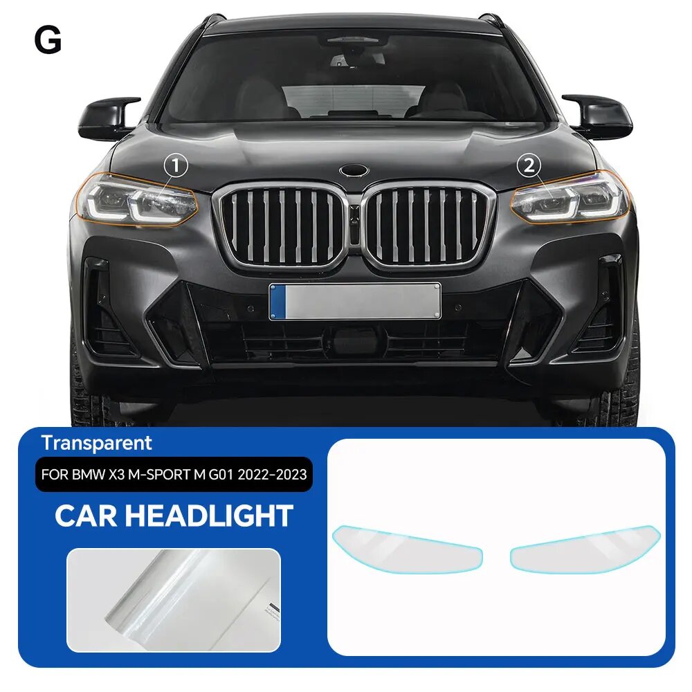 Для BMW X3 M SPORT M G01 2022 2023: Защитная пленка из ТПУ для фар и зеркал заднего Headlight Film