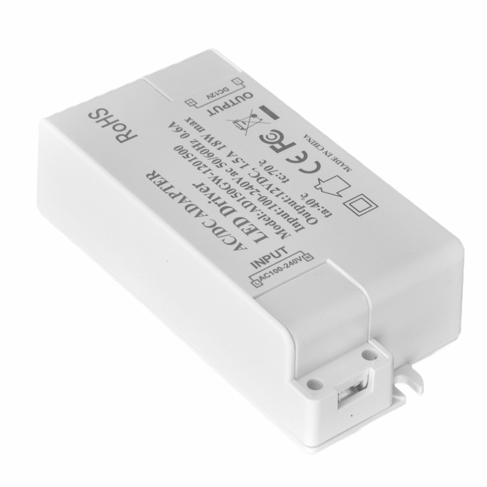 Источник питания LED 18W трансформатор AC100-240V в DC12V 1.5A для светодиодных ламп и уличных светильников