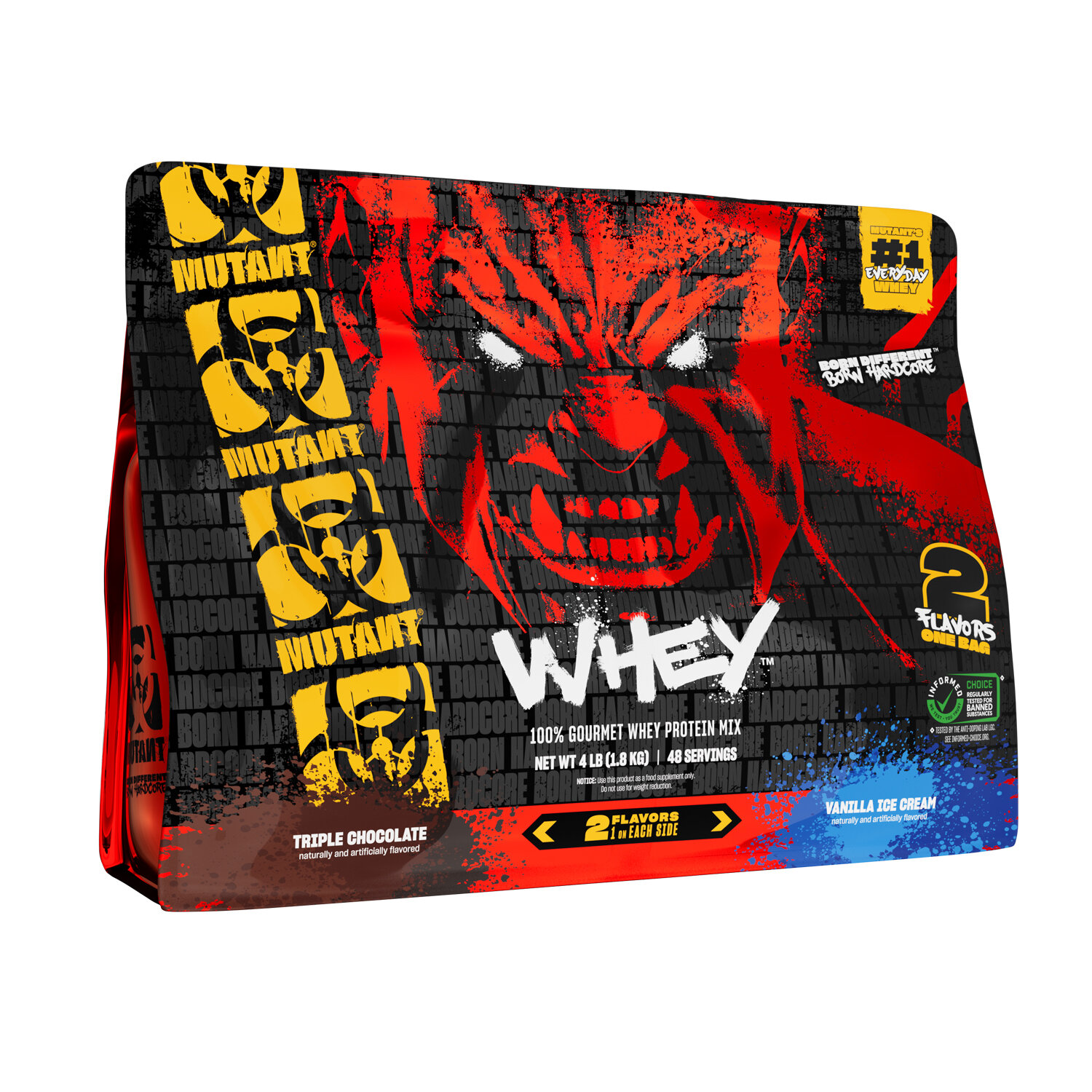 Сывороточный протеин Mutant Whey 1816 гр Тройной шоколад и Ванильное мороженое