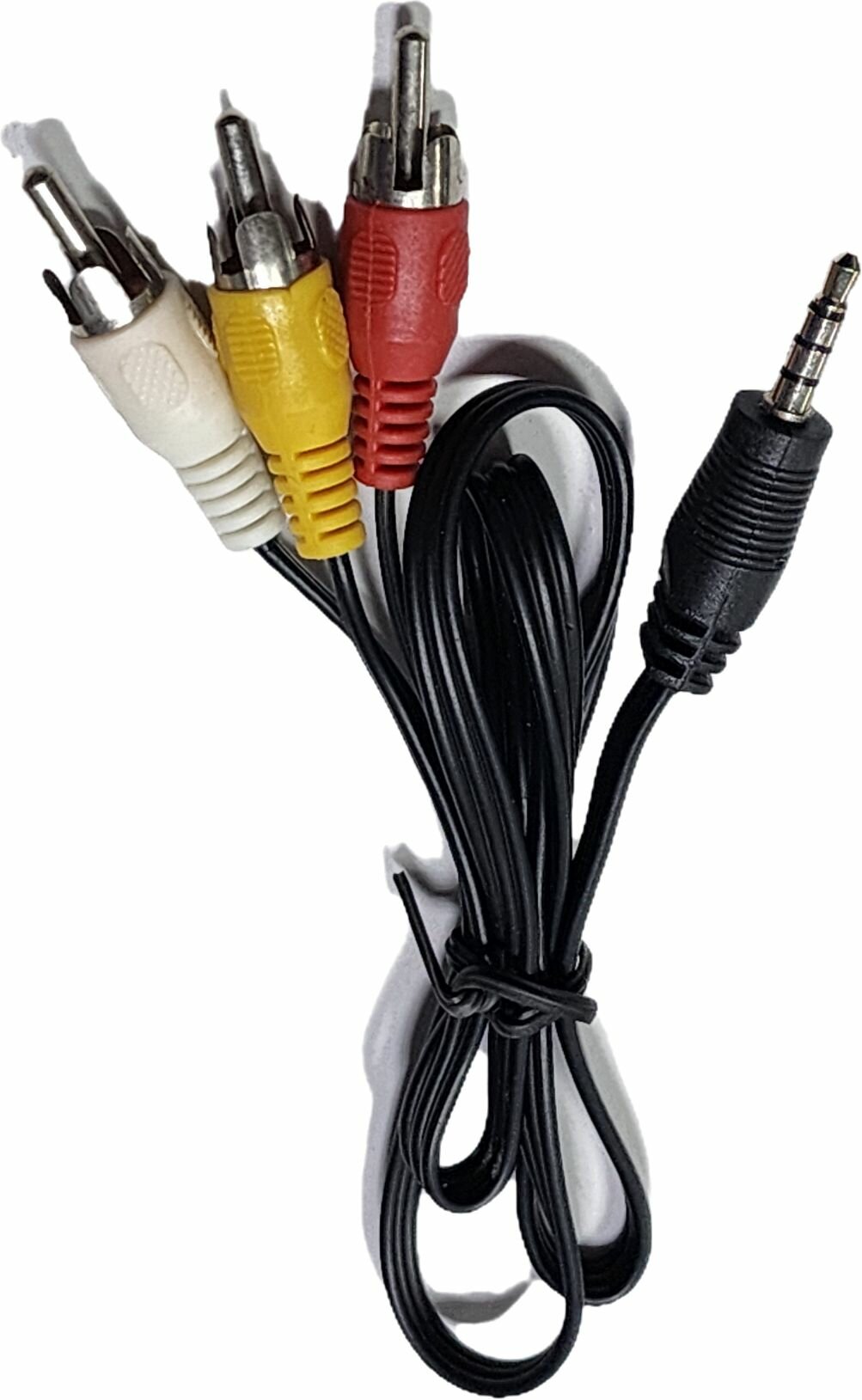 Кабель Jack AUX 3.5 mm - 3RCA для цифрового приёмника DVB-T2 / Тюльпан-джек / Джек-тюльпан (0.6м)