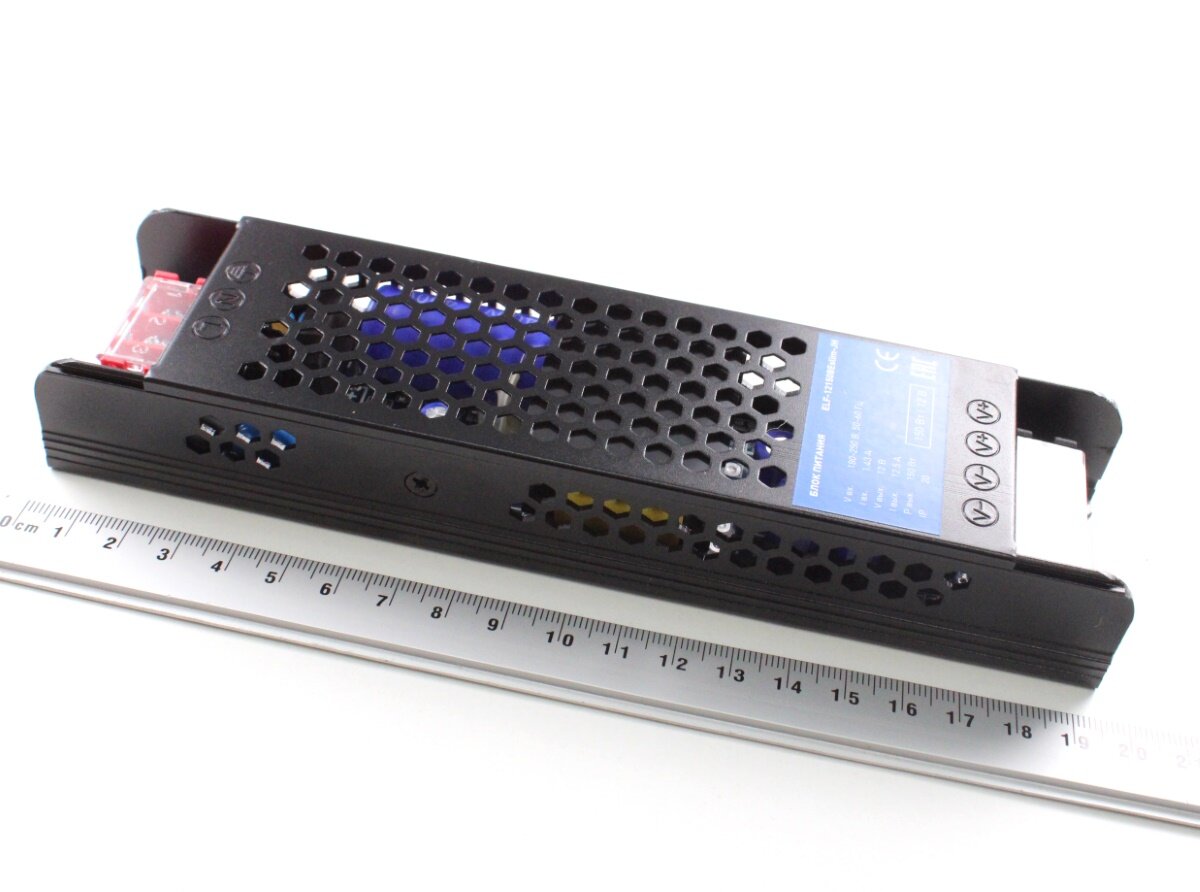 12V, 150W, 12.5A, 198-242VAC ELF-12150BEslim Black, Модуль питания сетевой (блок питания с винтами), ELF, Чёрный корпус