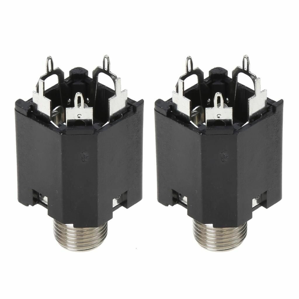 Аксессуар для аудиотехники,2 аудио- и видеоразъема PJ612 6.35 с 5-контактным встроенным разъемом-1 комплект