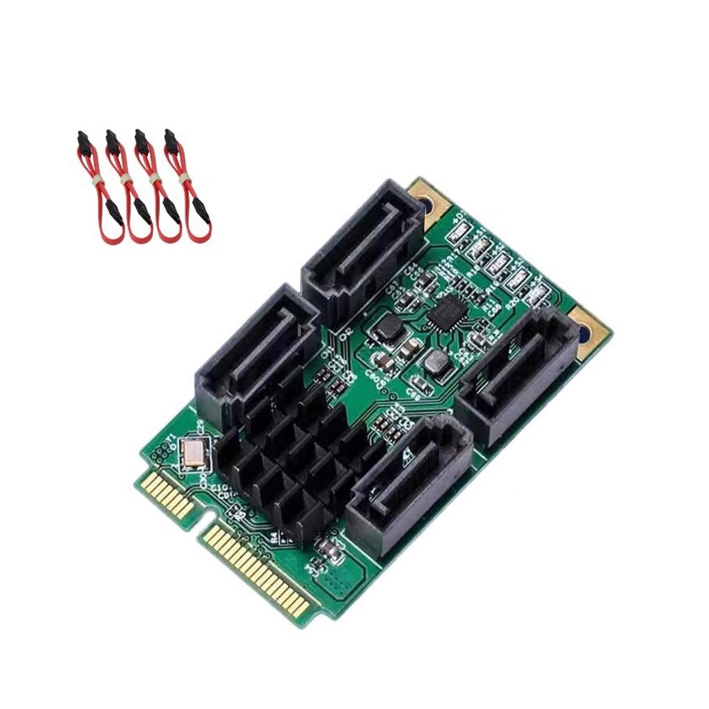Полноразмерный адаптер MINI PCIE для четырехпортовой карты sata-с 4 кабелями sata