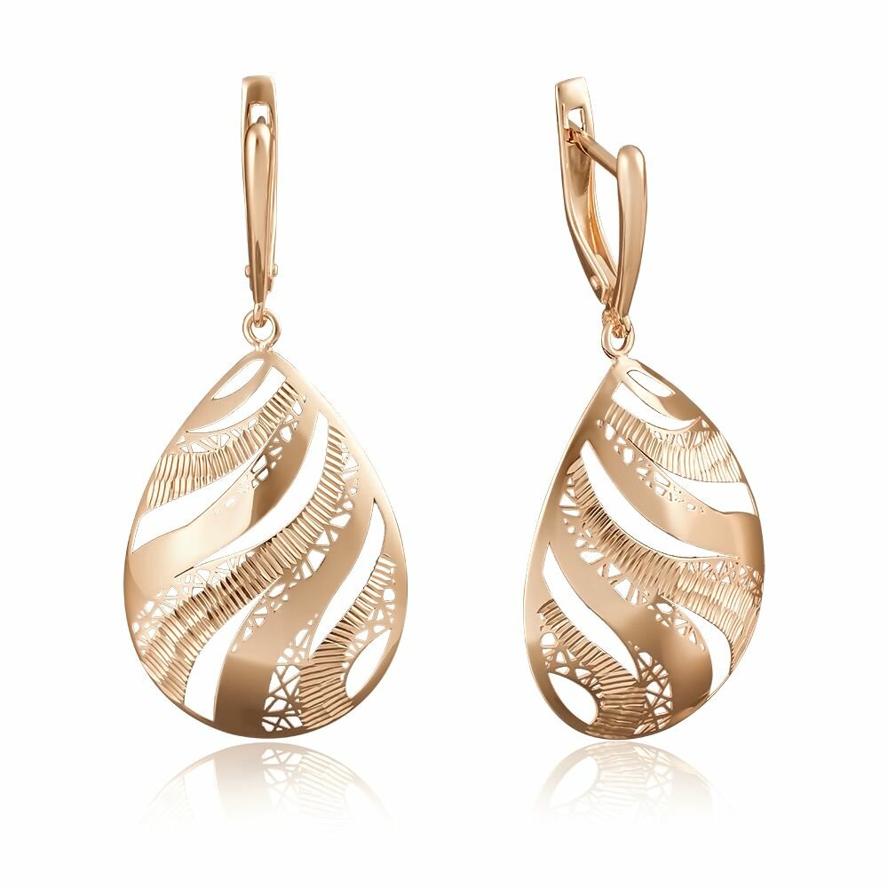 Серьги, красное золото, 585 проба