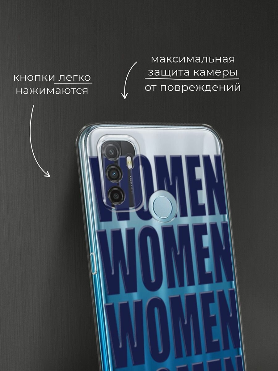 Силиконовый чехол на Oppo A53 / Оппо А53 с принтом Woman blue — фото 1