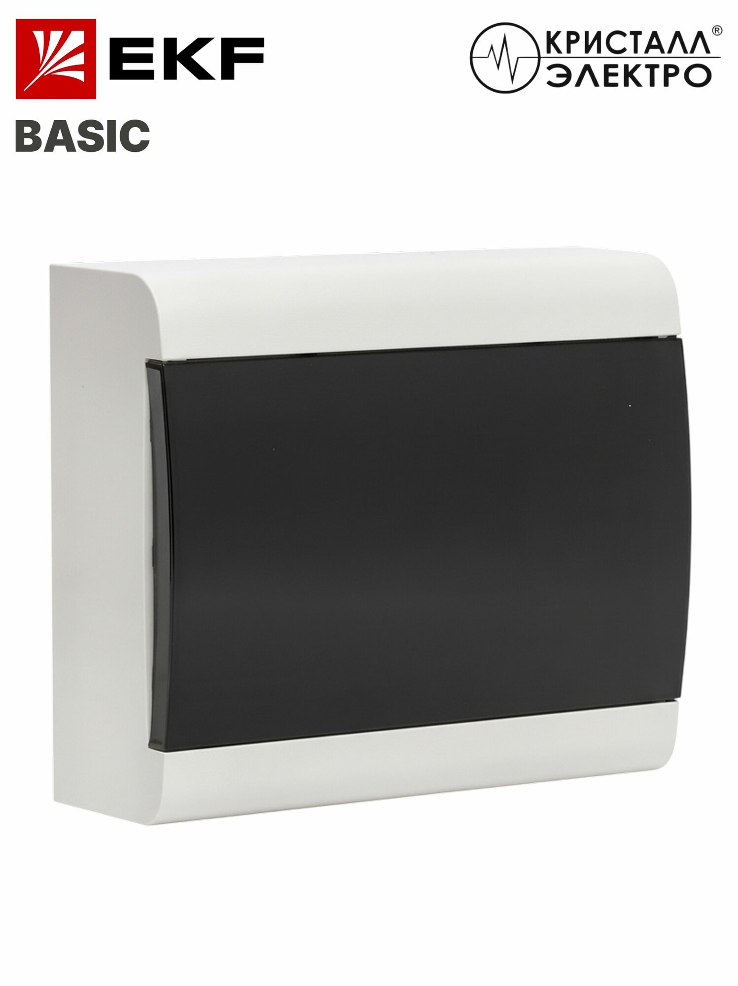 Щиток электрический навесной 10 модулей белый чёрная дверь IP41 ЩРН-П EKF Basic